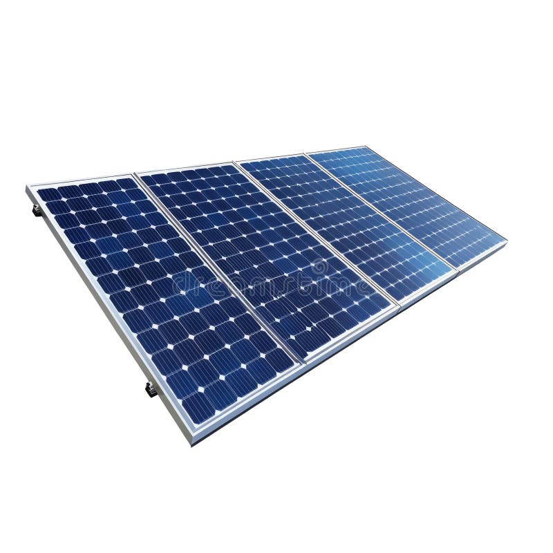 Isolated Solar Panel Array on White Background Stock Photo - Image of ...