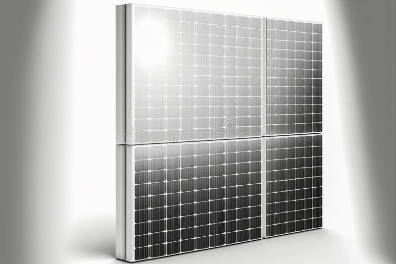 Isolated Solar Panels in White Background, Ai Generative Stock ...