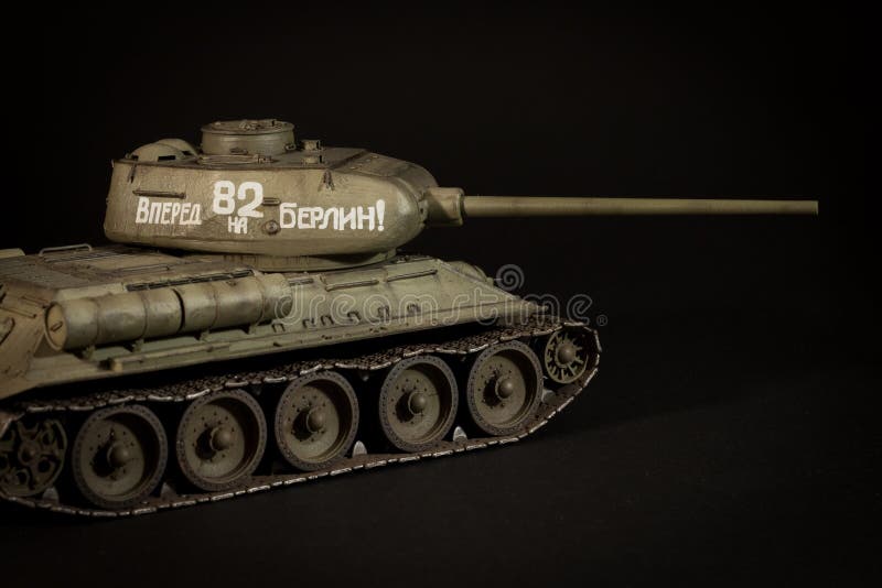 Model of Old Soviet T-34 Tank. Top View Stock Image - Image of power ...