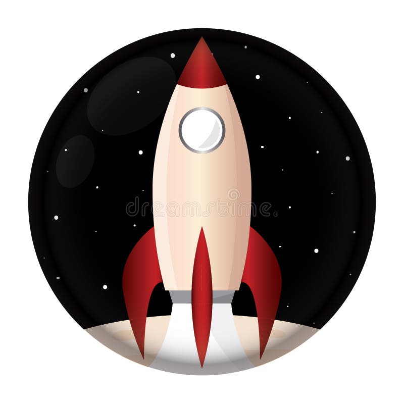 Isolated Space Rocket Red Logo Stock Vector - Illustration of transport ...