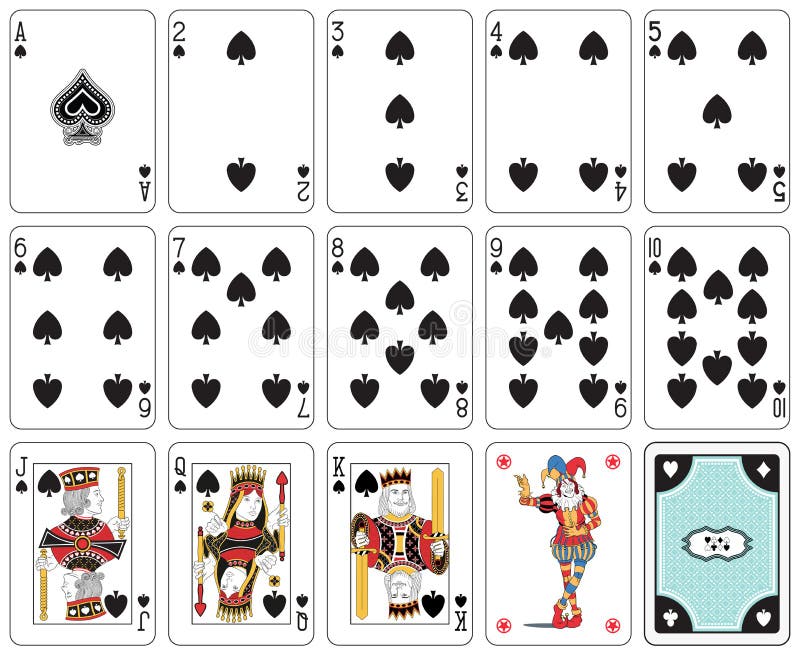 Blackjack Spade Suit Large Index Stock Vector - Illustration of playful ...