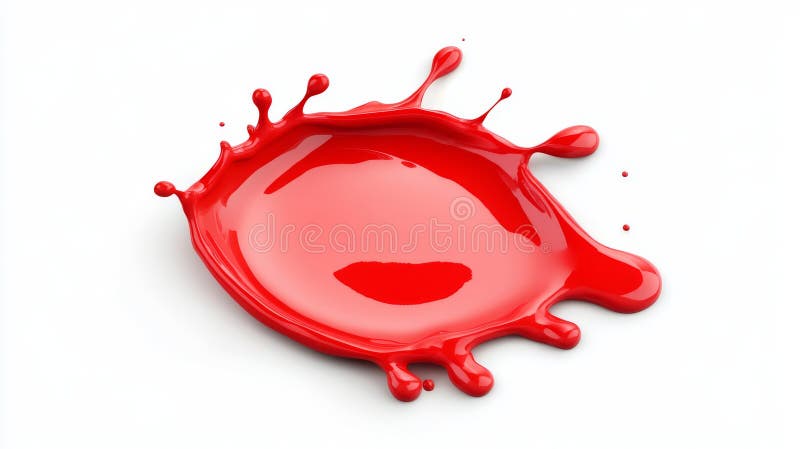 Isolated Splash of Liquid Red Paint on a Transparent Background Stock ...