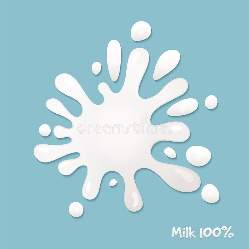 Isolated Splash of Realistic Milk. Milk Cartoon Stain for Package ...