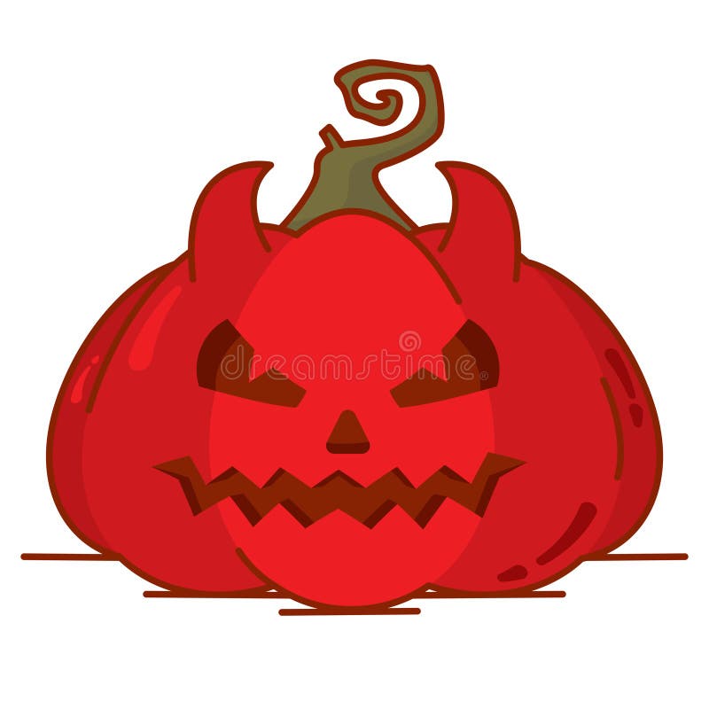 Isolated Spooky Halloween Pumpkin with Devil Costume Vector Stock ...