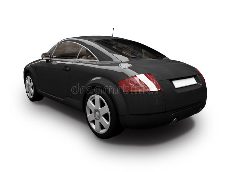Isolated Sport Black Car Back View Stock Illustration - Illustration of ...