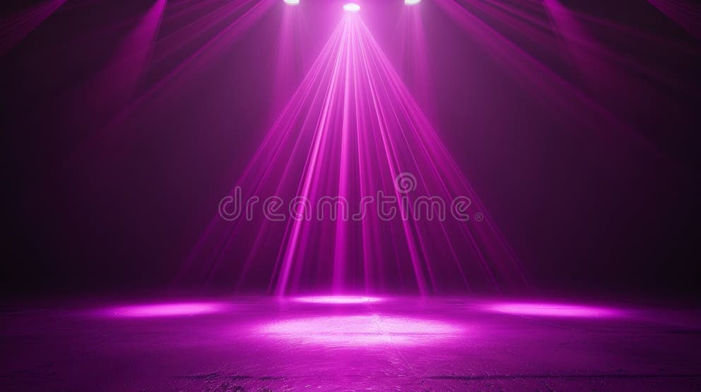 Isolated Spotlight. Bright Projector Shining Inside Empty Room. Dark ...