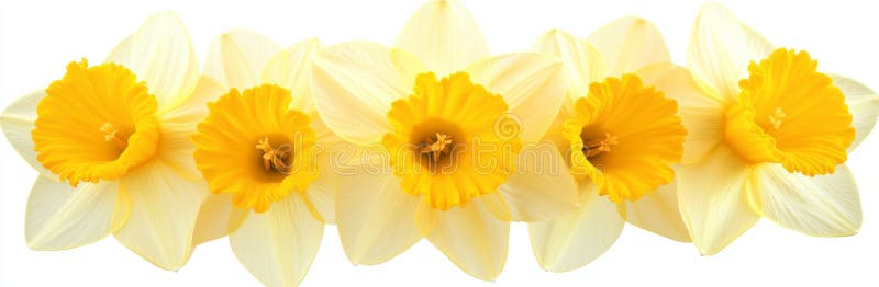 Isolated Spring Daffodils on White or Transparent, Ideal for Stock ...