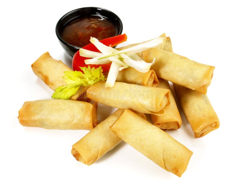 Isolated Spring Rolls - Fast Food Stock Photo - Image of gourmet, away ...