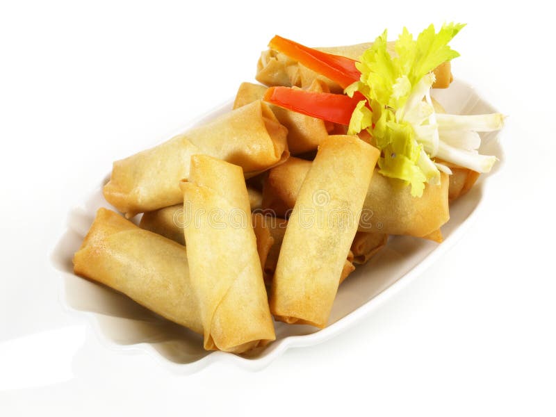 Fried Spring Rolls - Fast Food Stock Photo - Image of cooking, asian ...