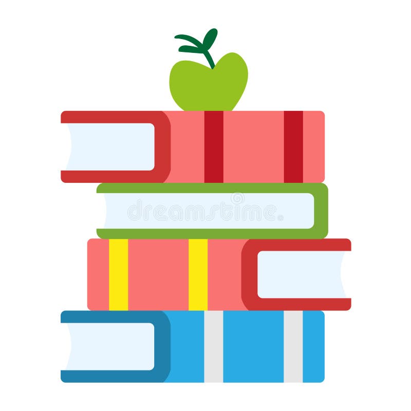 Isolated Stack of Books Icon School Supply Flat Design Vector Stock ...