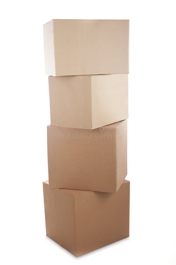 Cardboard Boxes Stack Package Stock Photo - Image of container, fragile ...