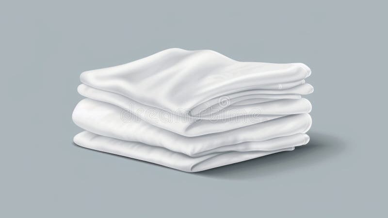 An Isolated Stack of Folded White Kitchen Towels on a White Background ...