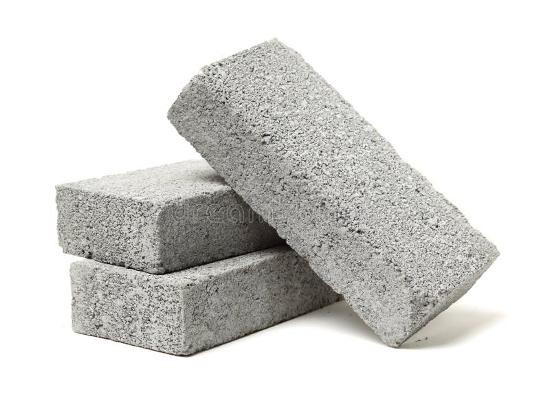 Isolated Stack of Gray Clay Bricks for Construction Stock Image - Image ...