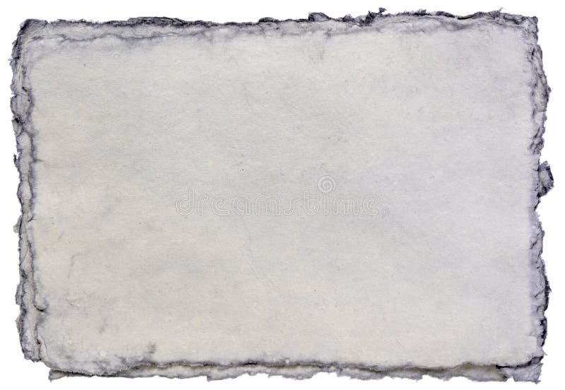 Isolated Stack of Gray Toned Deckle Edge Paper Sheets Stock Image ...