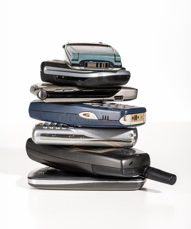 Stack of Vintage Mobile Phones Stock Photo - Image of vintage ...