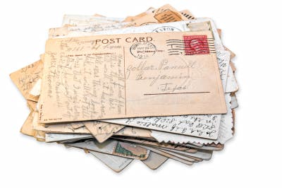 Isolated Stack of Postcards Editorial Stock Photo - Image of ...
