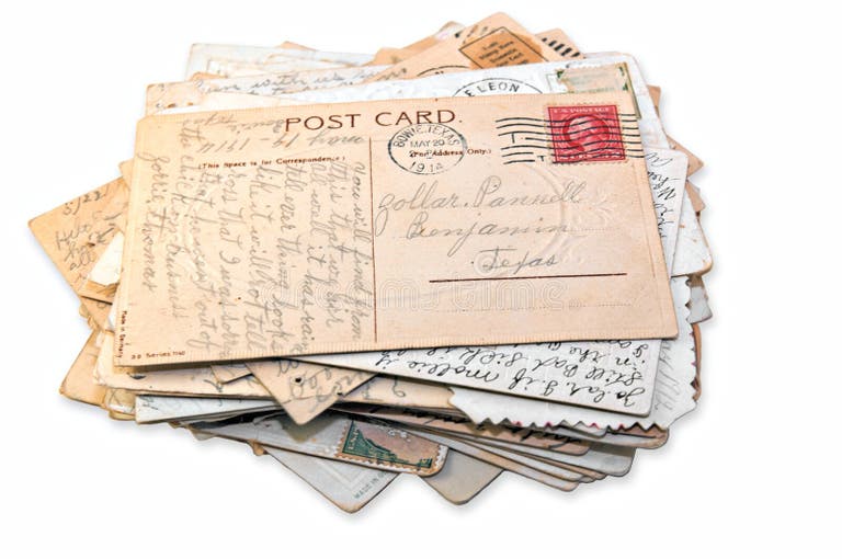 Isolated Stack of Postcards Editorial Stock Photo - Image of ...