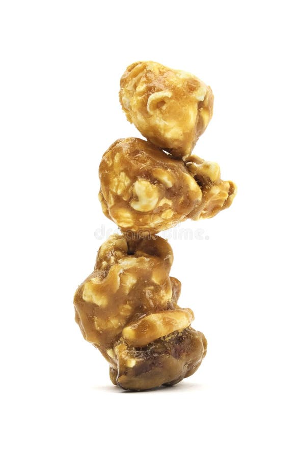 Isolated Stacked Caramel Popcorn Stock Image - Image of snack, food ...
