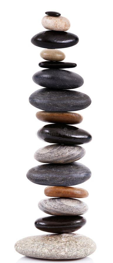 Stacked Stones on White Background Stock Photo - Image of abstract ...