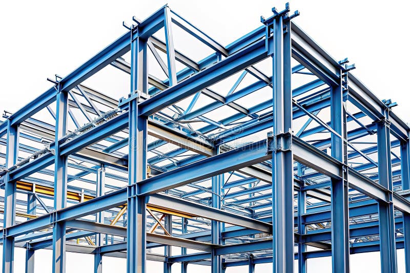 Isolated Steel Building Structure Detailed Architectural Metalwork for ...