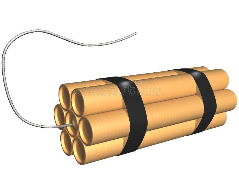 Isolated Sticks of Dynamite with Fuse Stock Illustration - Illustration ...