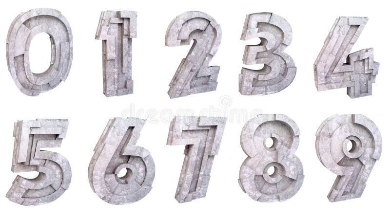 Isolated Stone Numbers stock illustration. Illustration of clip - 19347277