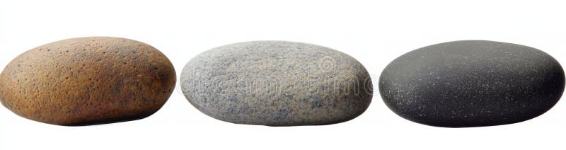 Isolated Stone Pebbles in a Collection Set Stock Image - Image of ...