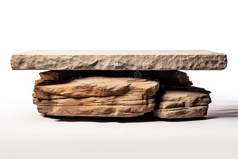 Isolated Stone Platform on White Background with Clipping Path. Created ...
