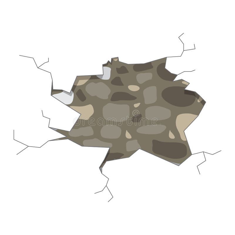 Isolated stone wall crack stock vector. Illustration of black - 137625447