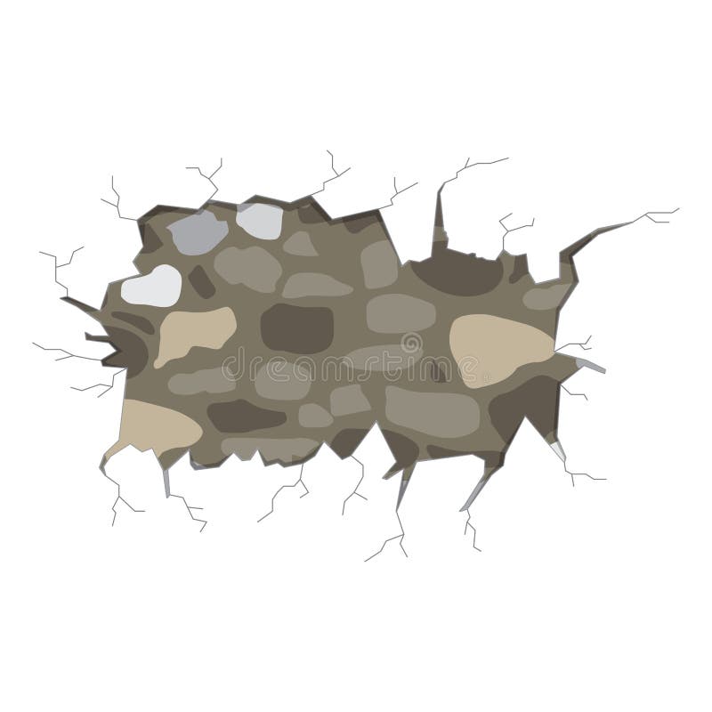 Isolated stone wall crack stock vector. Illustration of dirty - 137625497