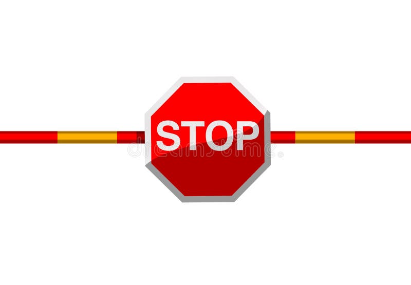 Isolated stop sign stock illustration. Illustration of english - 10377935