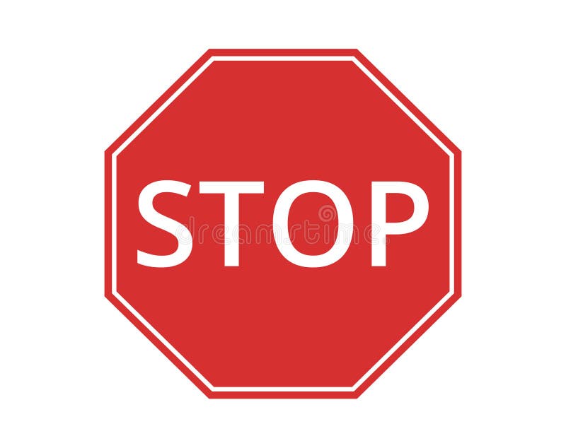 Isolated Stop Sign. Traffic Signal Icon. Flat Design Stock Vector ...