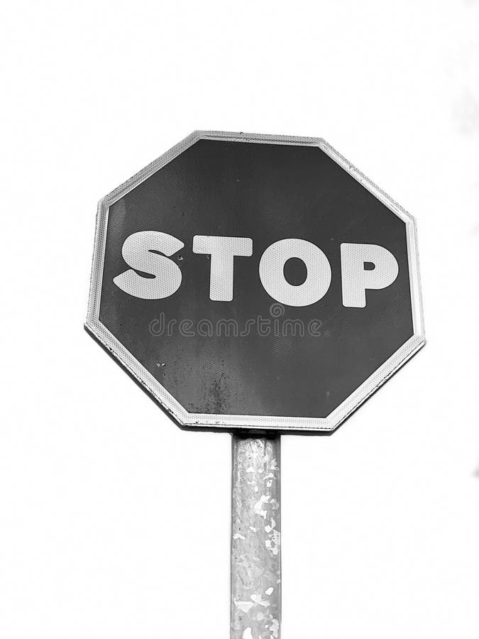 Stop Sign Black Background