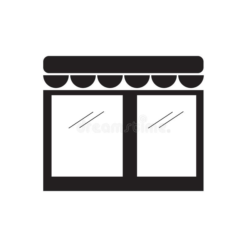 Storefront icon in circle. stock vector. Illustration of cafe - 100593090