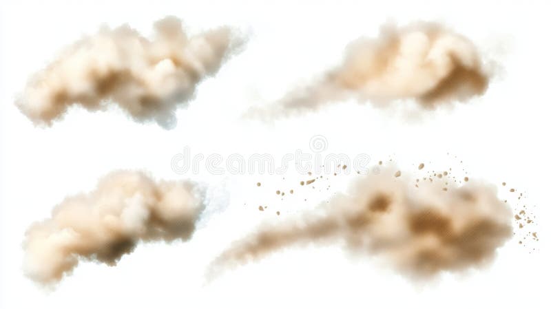 Isolated Storms and Air Pollution Elements, Dirty Brown Smoke Trails ...