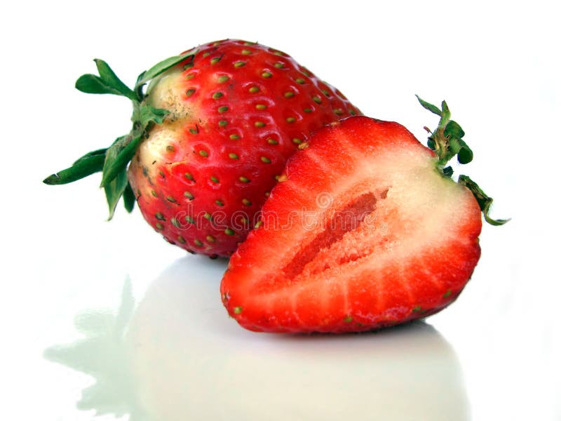 Isolated Strawberry Half stock image. Image of flesh, halved - 7183771
