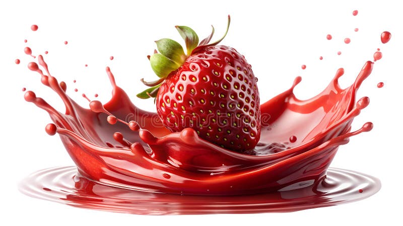 Isolated Strawberry Syrup Splash on White Background Stock Photo ...
