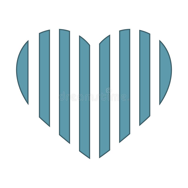 Isolated Striped Heart Shape Icon Vector Stock Illustration ...