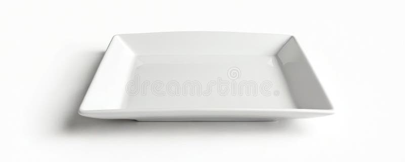 Isolated Studio Shot of Empty White Square Plate on White Background ...