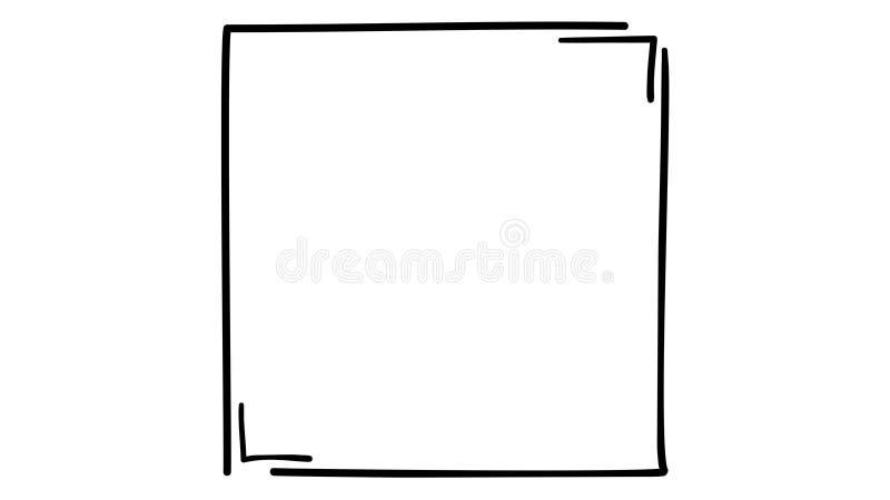 Isolated and Stylized Hand-drawn Square Frame. Stock Footage - Video of ...