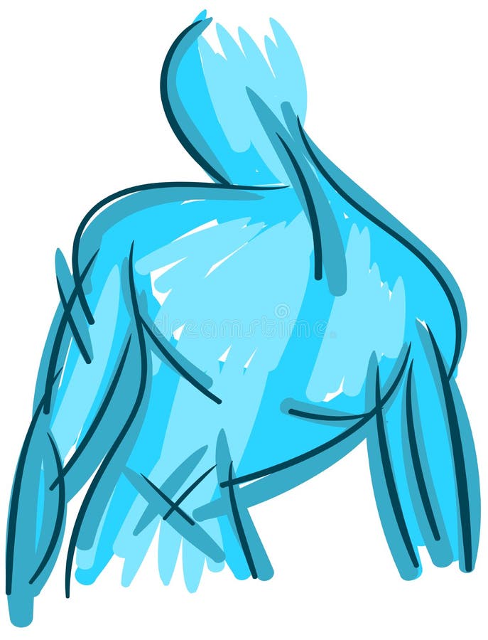 Isolated Stylized Muscular Man in Blue Tones Stock Vector ...