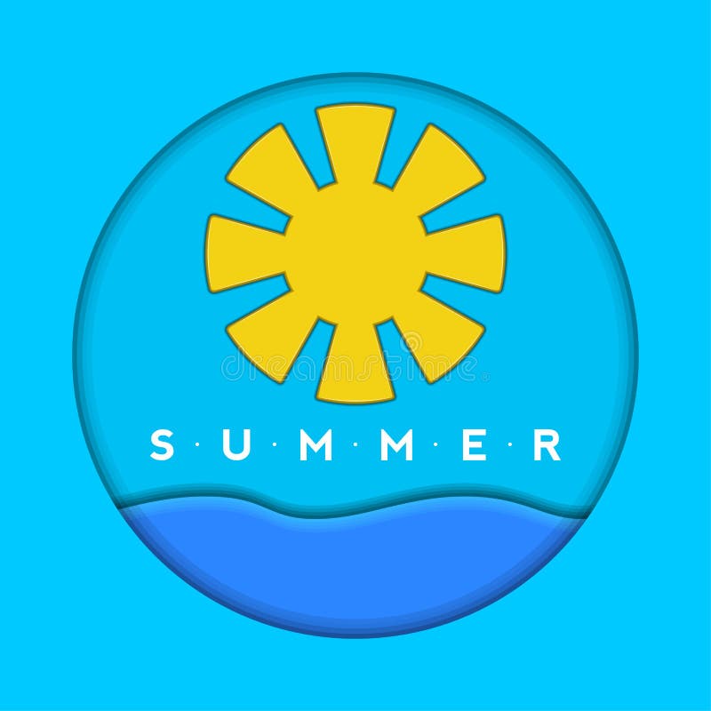Isolated Summer Label with a Sun Stock Vector - Illustration of label ...