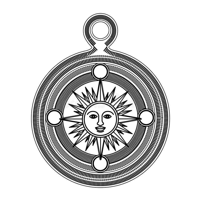 Isolated Sun Inside Compass Design Stock Vector - Illustration of ...