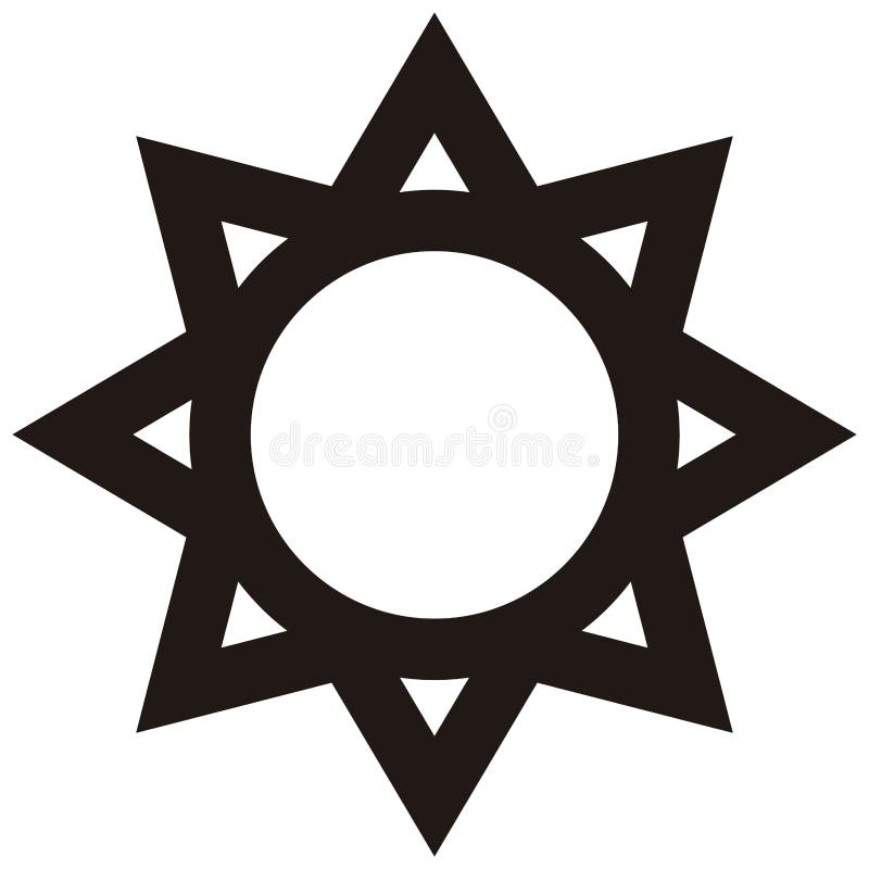 Isolated sun outline stock illustration. Illustration of generated ...