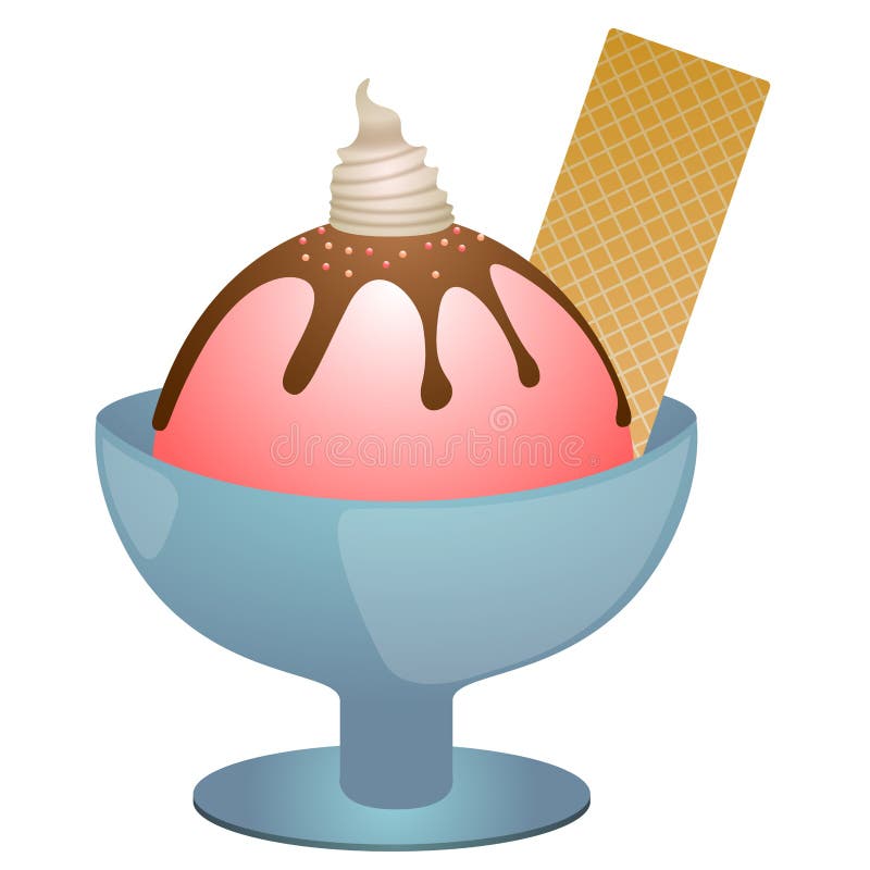 Isolated Sundae Outline. Ice Cream Vector Element Can Be Used for ...