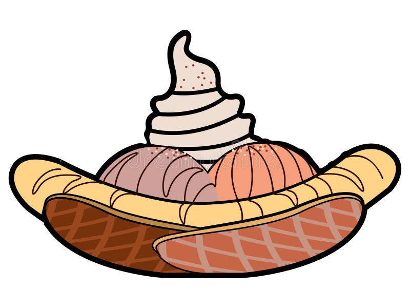 Isolated Sundae Outline. Ice Cream Vector Element Can Be Used for ...