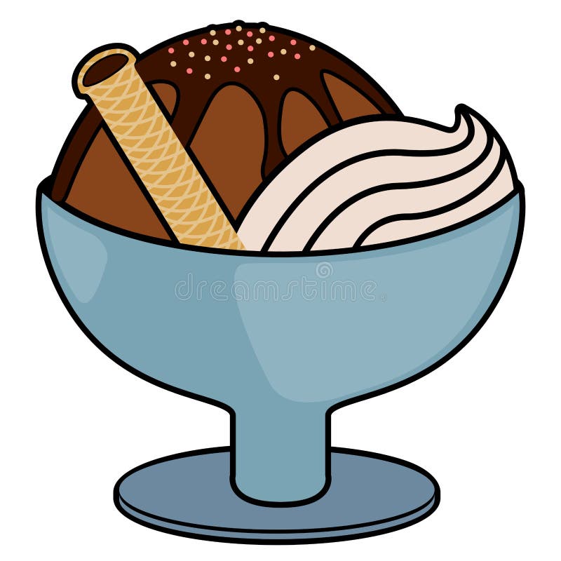 Isolated Sundae Outline. Ice Cream Vector Element Can Be Used for ...