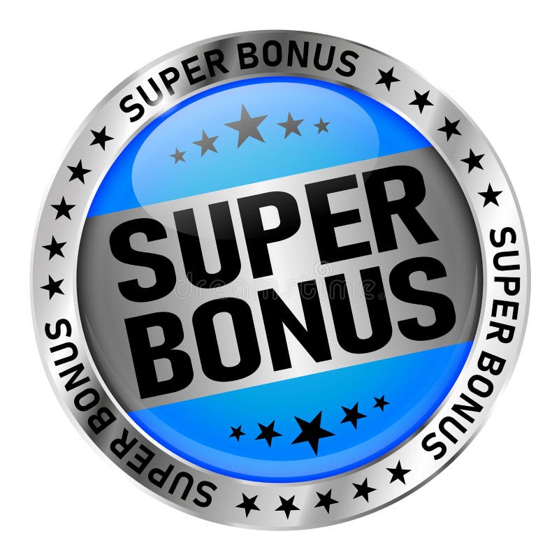Isolated Super Bonus Blue Silver Illustration Icon Web Badge Stock ...