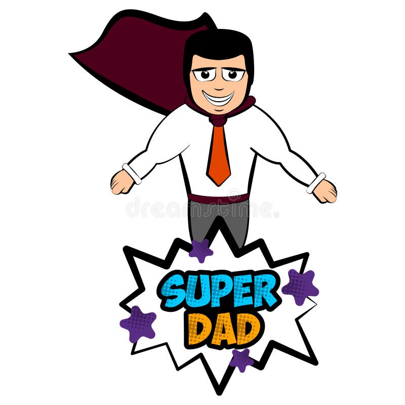 Isolated Super Dad with a Hero Costume Stock Vector - Illustration of ...