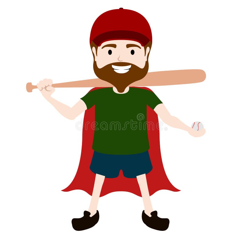 Isolated Super Dad Player Baseball Character Stock Vector ...